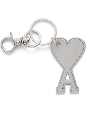 AMI Paris Tone De Coeur Keyring - Silver
