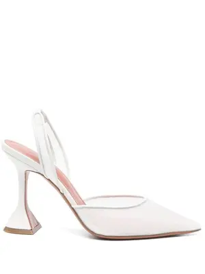 Amina Muaddi Holli Slingback Pumps - White