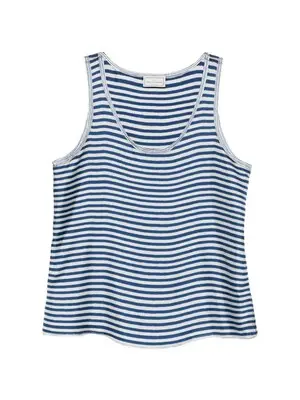 PIERRE-LOUIS MASCIA Striped Silk Tank Top - Blue
