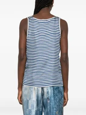 PIERRE-LOUIS MASCIA Striped Silk Tank Top - Blue