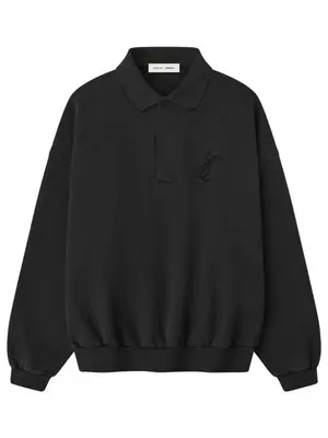 ESSENTIALS Classic Fleece Polo - Black