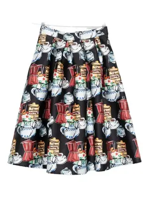 ALESSANDRO ENRIQUEZ Graphic Print Midi Skirt - Multi
