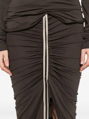 MONCLER + RICK OWENS Cotton Drawstring Maxi Skirt - Grey