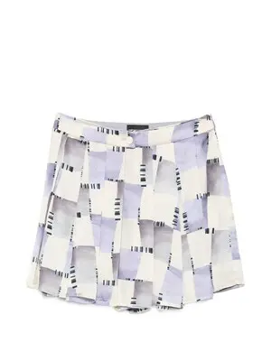 Emporio Armani Printed Pleated Shorts - Multi