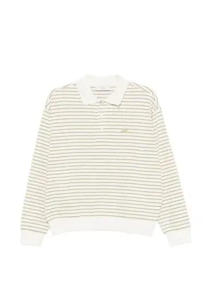 DUNST Striped Cotton Polo Shirt - Green