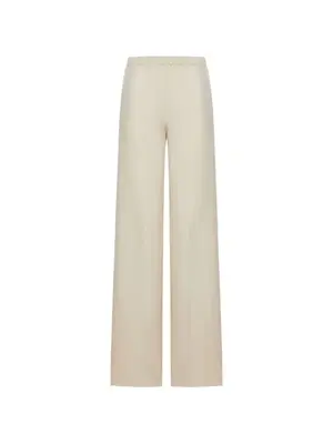 Max Mara Linen And Silk Blend Wide Leg Trousers - Beige