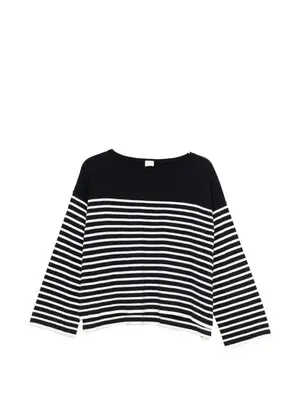 CT PLAGE Striped Cotton Sweater - Blue