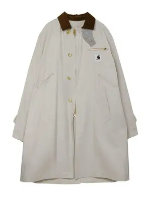 SACAI X CARHARTT WIP Trench Coat With Logo Detailing - White