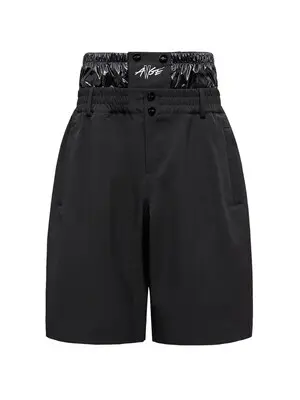 MONCLER X ASAP ROCKY High-waisted Logo Print Shorts - Black