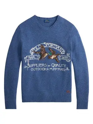 Polo Ralph Lauren Sportsman" Duck Motif Crewneck Sweater