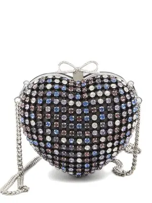 SELF-PORTRAIT Crystal Embellished Heart Clutch - Multi