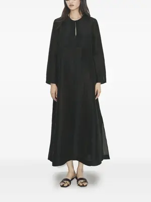 Tory Burch Linen And Silk Long Kaftan - Black