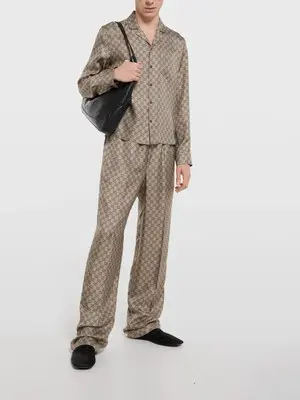 Gucci Silk Twill Monogram Trousers