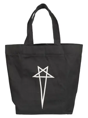 Rick Owens Canvas Tote Bag With Logo - Black