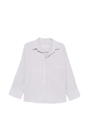 WHITE SAND Striped Cotton Shirt - Black