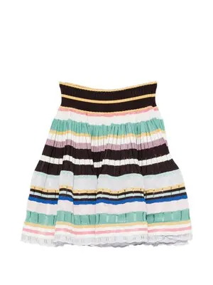Alaïa Striped Pleated Mini Skirt - Multi