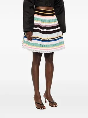 Alaïa Striped Pleated Mini Skirt - Multi