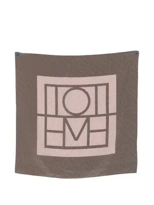 TOTEME Monogram Silk Foulard - Beige