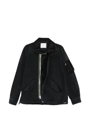 Sacai Denim And Nylon Jacket - Black
