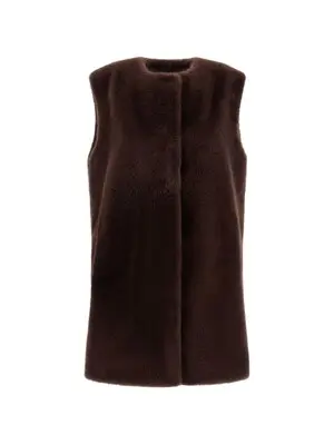 Herno Faux Fur Vest - Brown