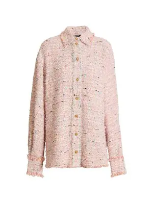 Balmain Textured Tweed Shirt With Buttoned Cuffs - Multi