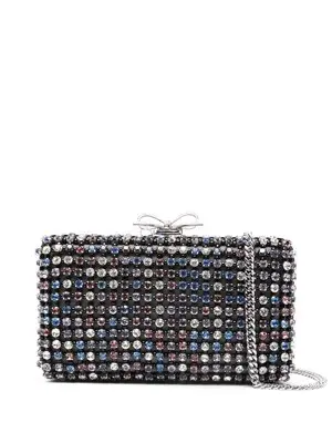 SELF-PORTRAIT Crystal Embellished Clutch With Bow Detail - Multi