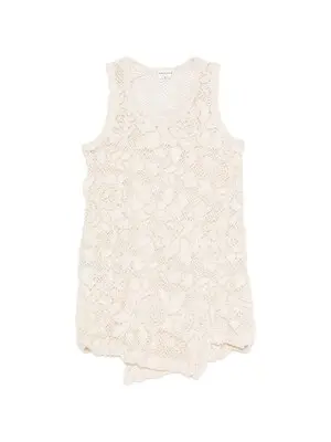 Comme Des Garçons Cotton Blend Lace Tank Top - Beige