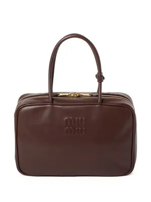 Miu Miu Beau Large Leather Handbag - Brown
