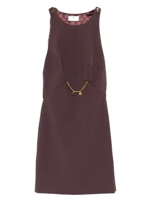 Elisabetta Franchi Sleeveless Chain Embellished Mini Dress - Red