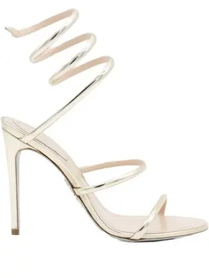 Rene Caovilla Cleo Spiral Heeled Sandals - Silver