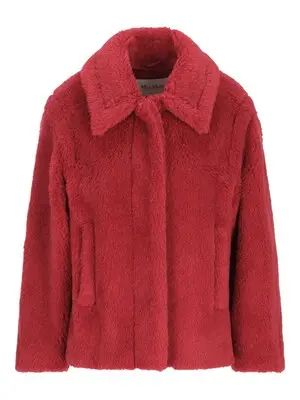 Max Mara Teddy Cropped Coat - Red