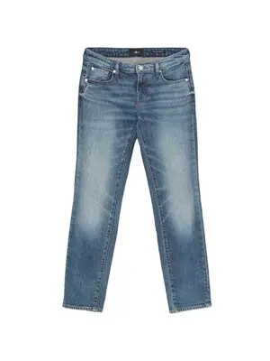 7 For All Mankind Low Cigarette Denim Jeans - Blue