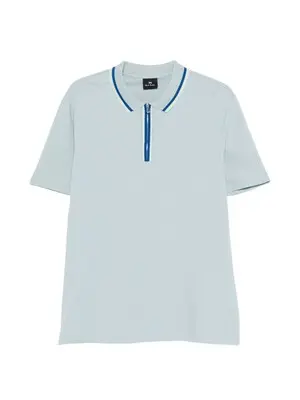Paul Smith Polo Shirt With Zip - Blue