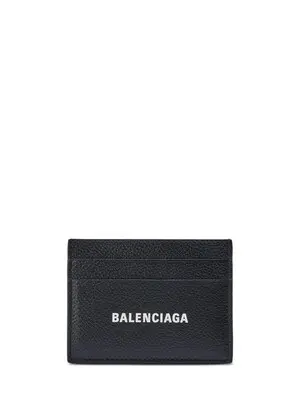 Balenciaga Leather Credit Card Case - Black