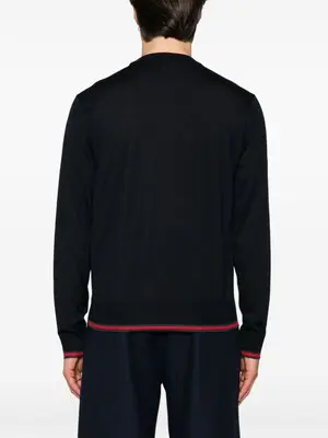 Gucci Wool Crew Neck Sweater With Web Trim