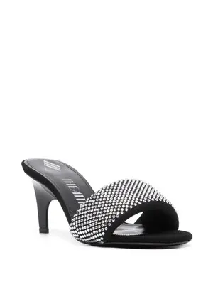 Attico Rem Embellished Mules - Silver