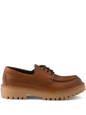 Prada Leather Loafers - Brown