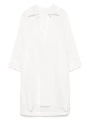 Issey Miyake Midi Dress With Short Side Slits And Pockets - White