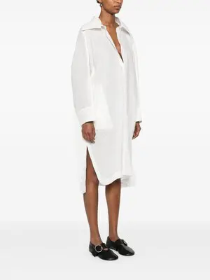 Issey Miyake Midi Dress With Short Side Slits And Pockets