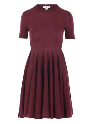 Alaïa Knitted Wool Skater Dress - Red