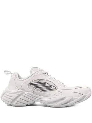 Balenciaga Monday Leather Lace-up Sneakers - White