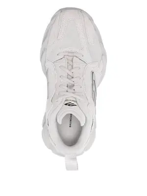 Balenciaga Monday Leather Lace-up Sneakers - White