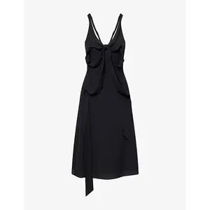 Acne Studios Silk Mini Dress With Bow Embellishment - Black