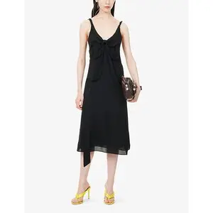 Acne Studios Silk Mini Dress With Bow Embellishment