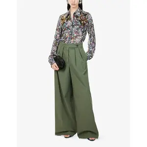 Dries Van Noten Embellished Graphic Print Crepe Shirt