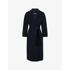 Max Mara Belted Mid-length Wool Coat - Midnightblue