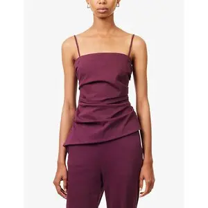 Simkhai Emerson Ruched Cotton-blend Bustier Top