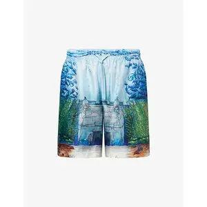 Casablanca Trompe L'oeil Silk Shorts - Multi