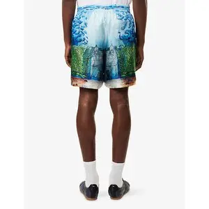 Casablanca Trompe L'oeil Silk Shorts - Multi