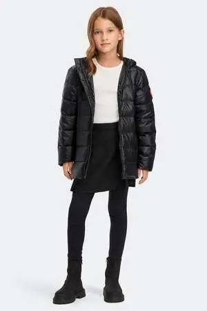 Canada Goose Youth Crofton Hooded Down Jacket - Black